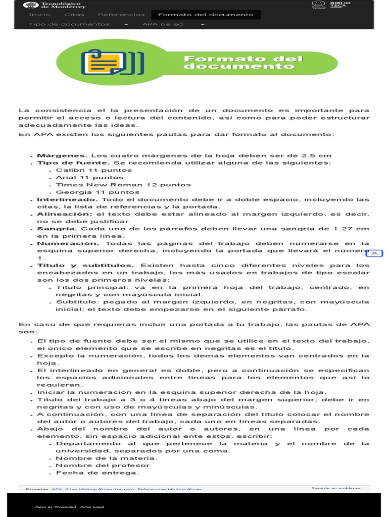 Formato del documento - APA 7 - Biblioteca - Tec de Monterrey at ...
