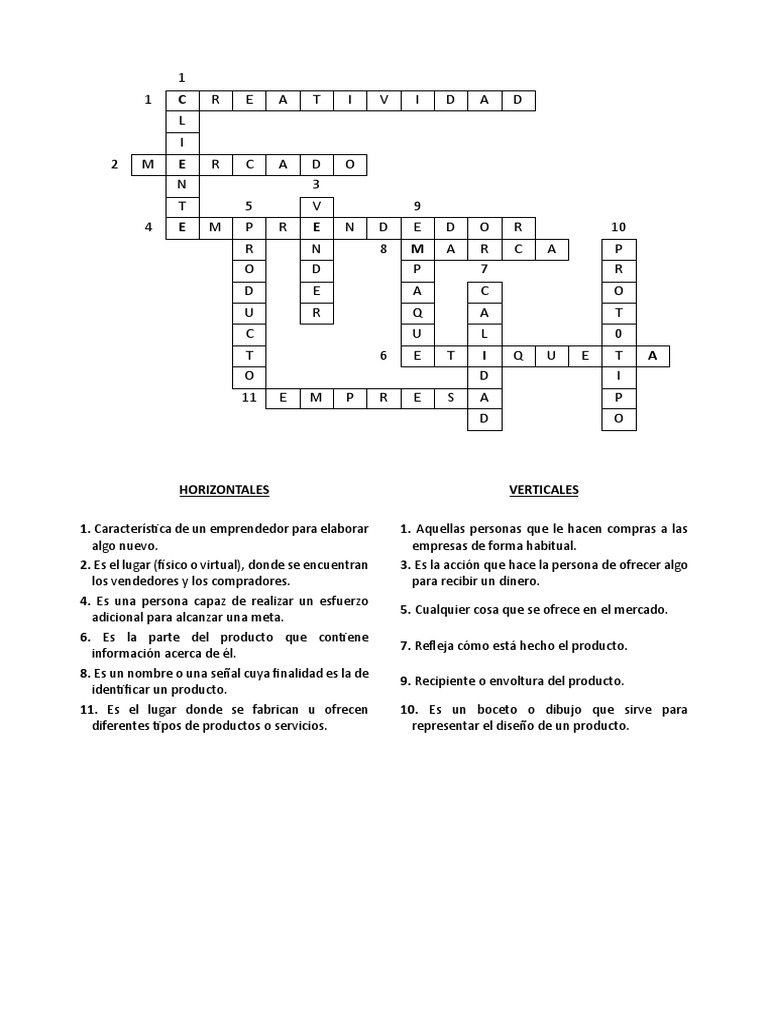 Resuelto - Crucigrama EPT 2° | PDF