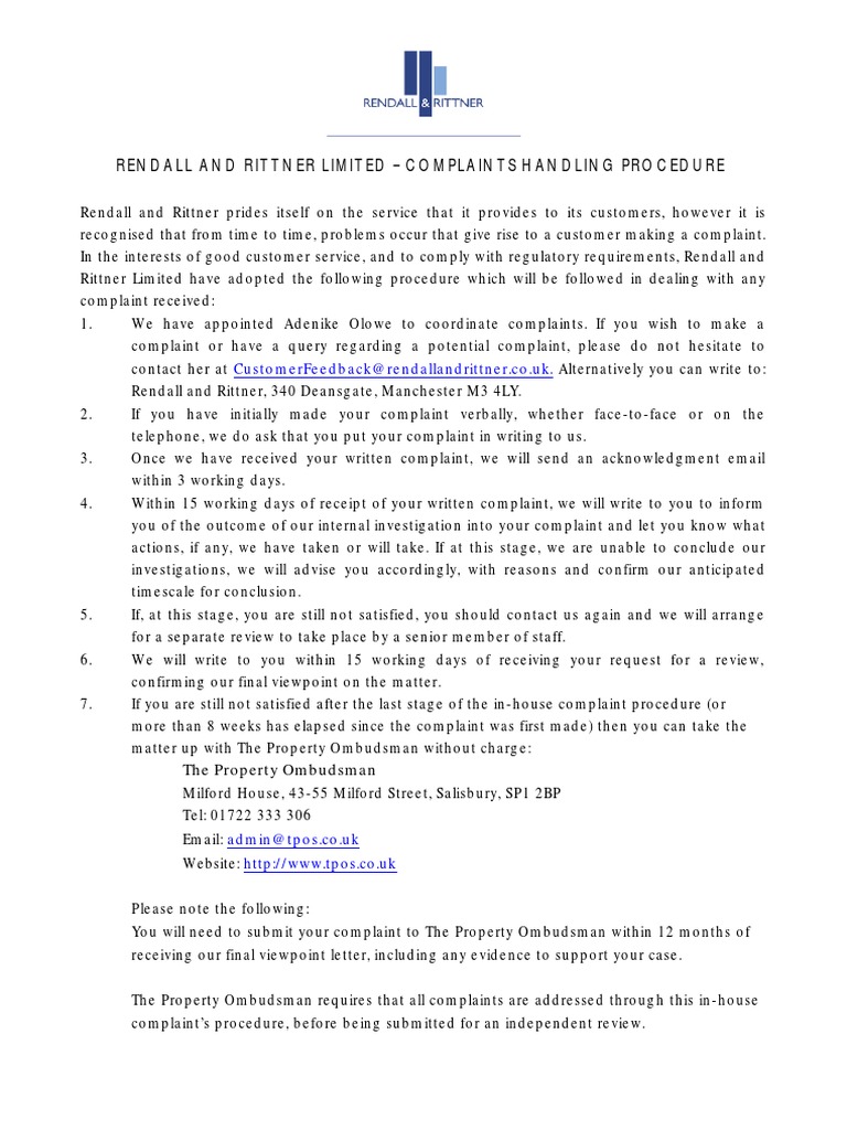 Complaints Procedure Jan 2023 | PDF | Complaint | Government