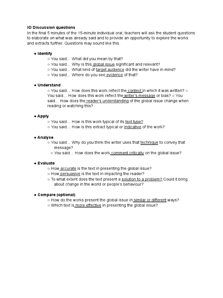 IO Discussion Questions | PDF