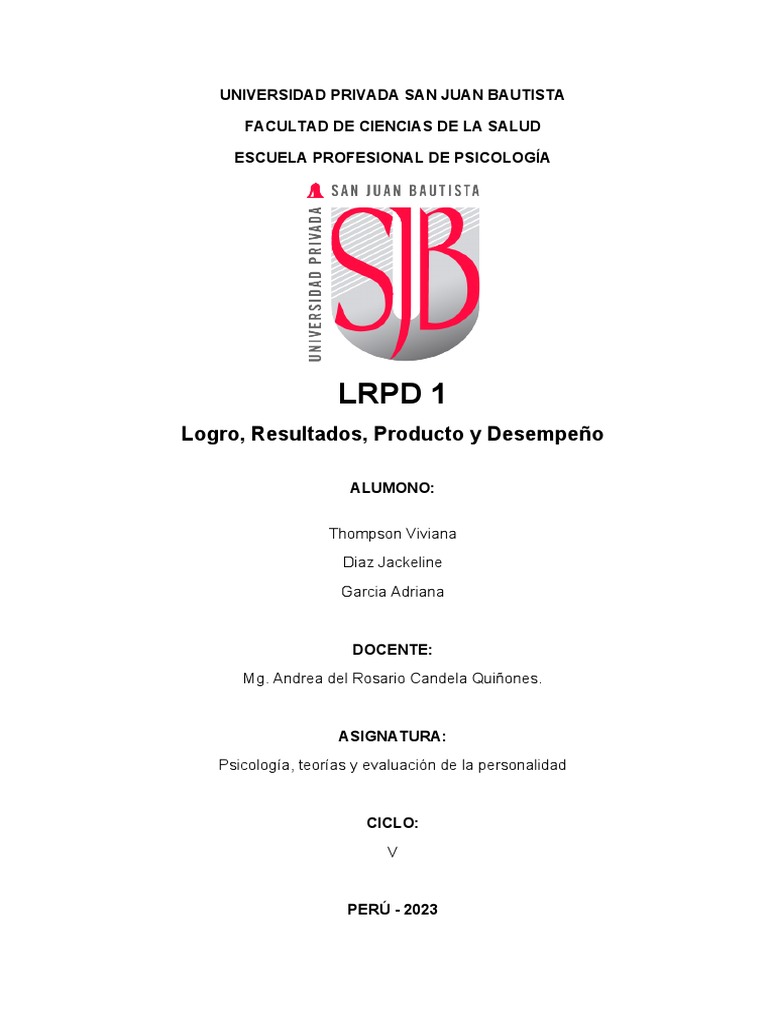 Formato de LRPD PC1 | PDF | Inteligencia | Trastorno depresivo mayor