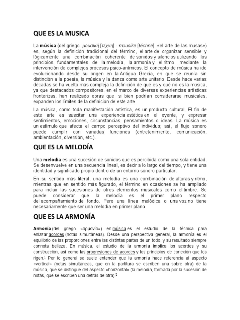 Que Es La Musica | PDF | Sonido | Clave