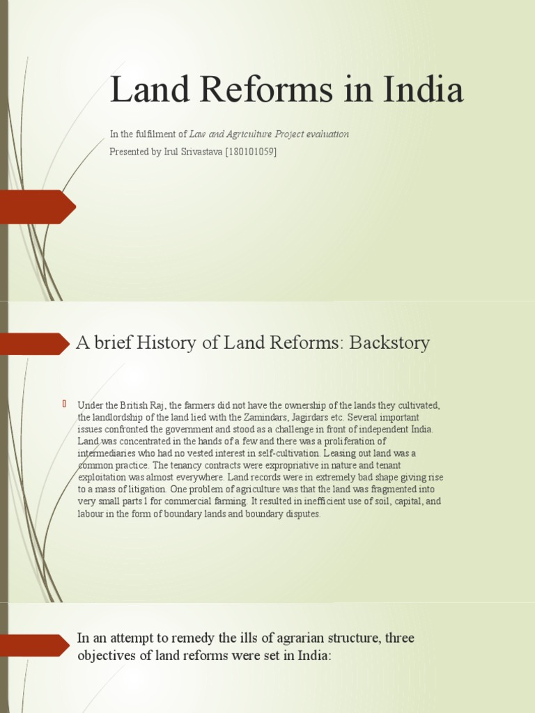 Land Reforms in India | PDF | Lease | Leasehold Estate