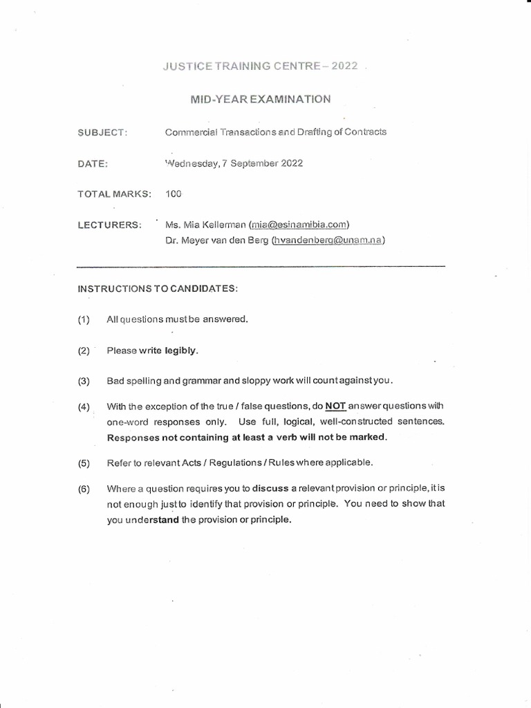 Mid-Term 2022 - Commercial | PDF | Justice | Crime & Violence