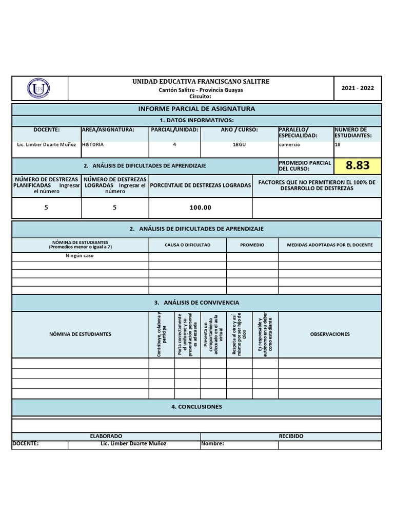 Informe Historia | PDF | Aprendizaje | Modificación de comportamiento