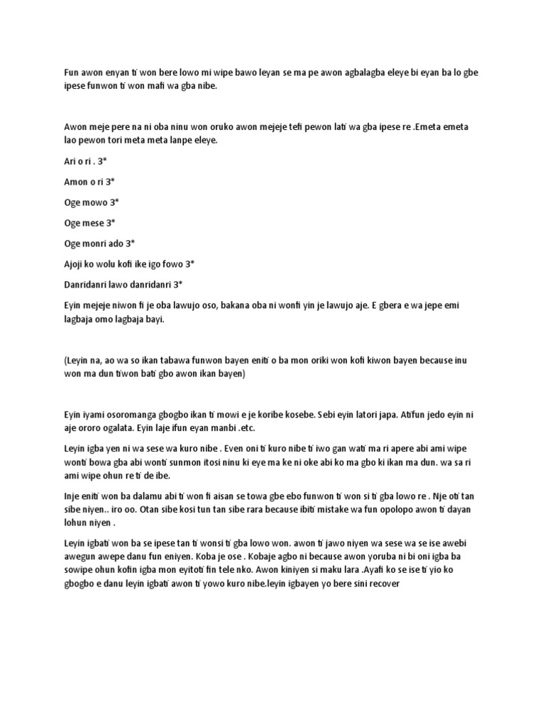 Gbolohun Ti A Fi Npe Awon Agba | PDF