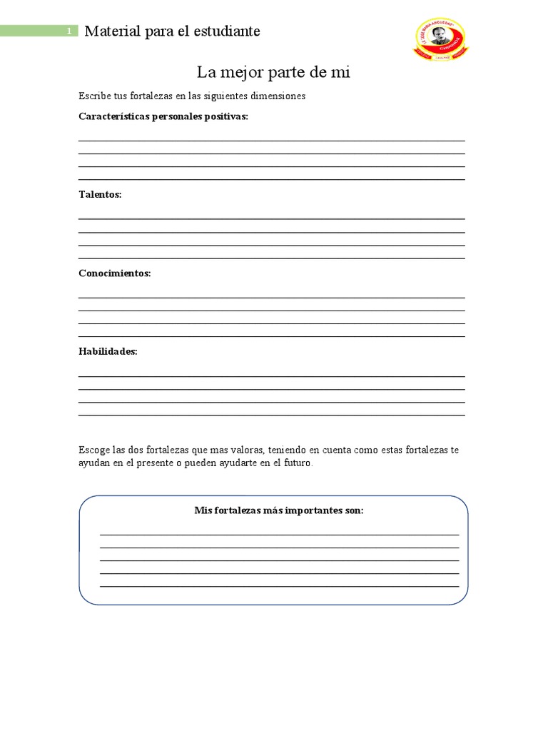 Ficha La Mejor Parte de Mi | PDF