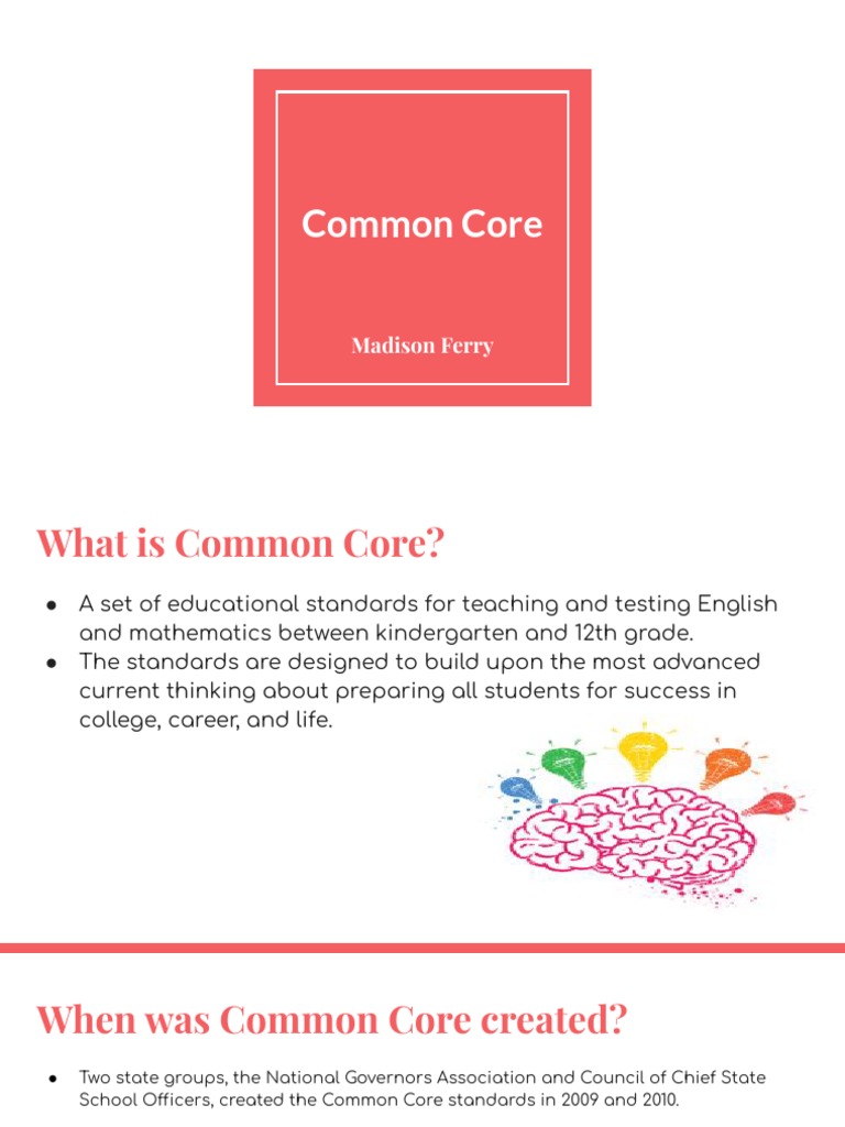 Overview of Common Core Standards | PDF | Career & Growth