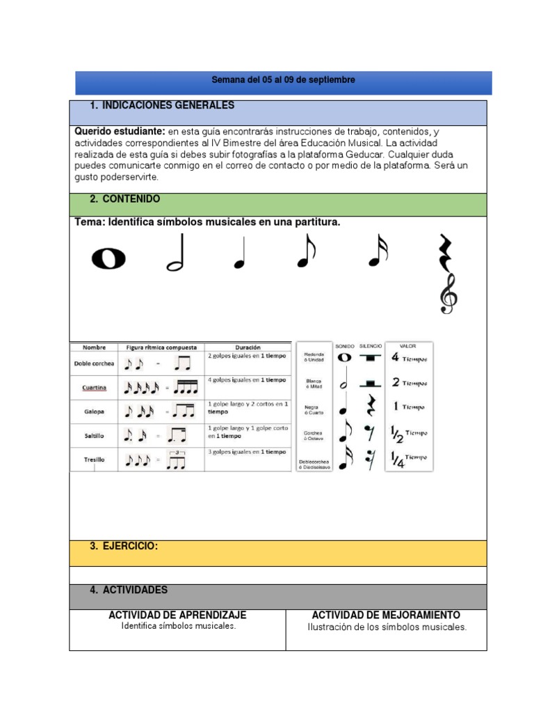 Identifica Simbolos Musicales. | PDF