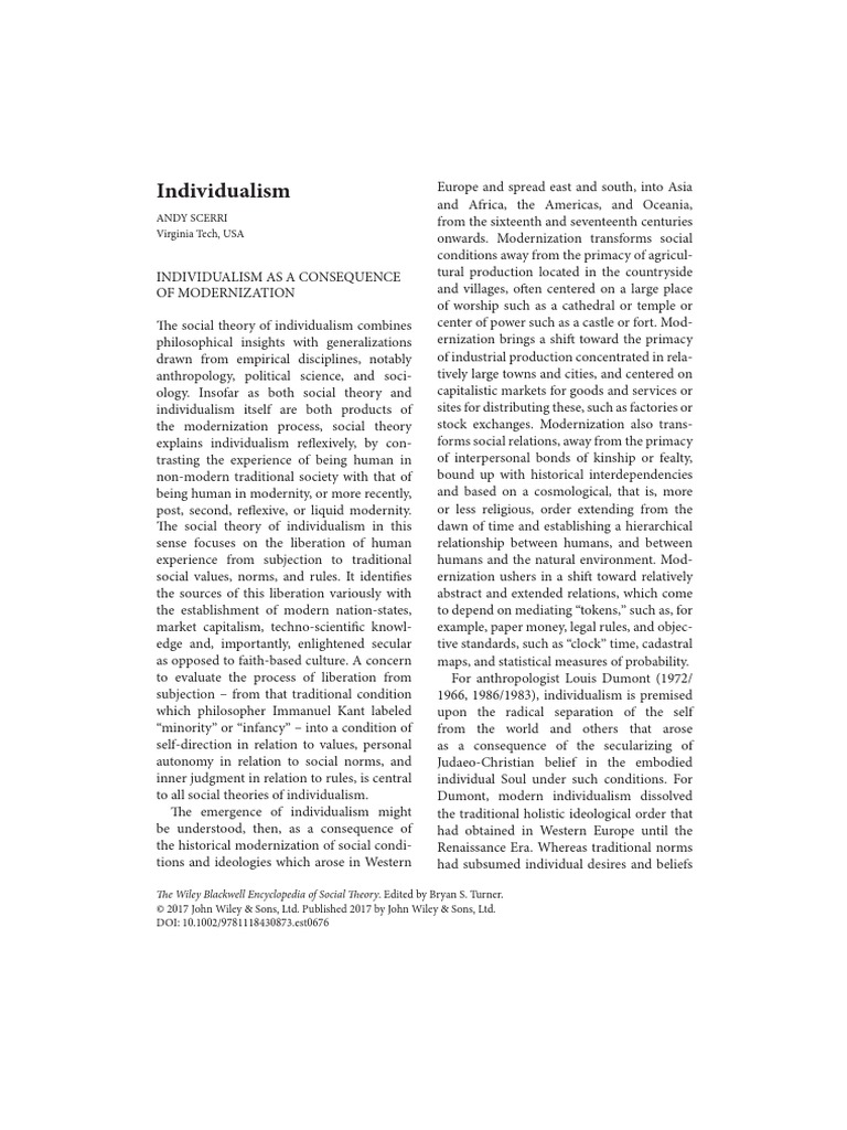 Individualism | PDF | Individualism | Max Weber