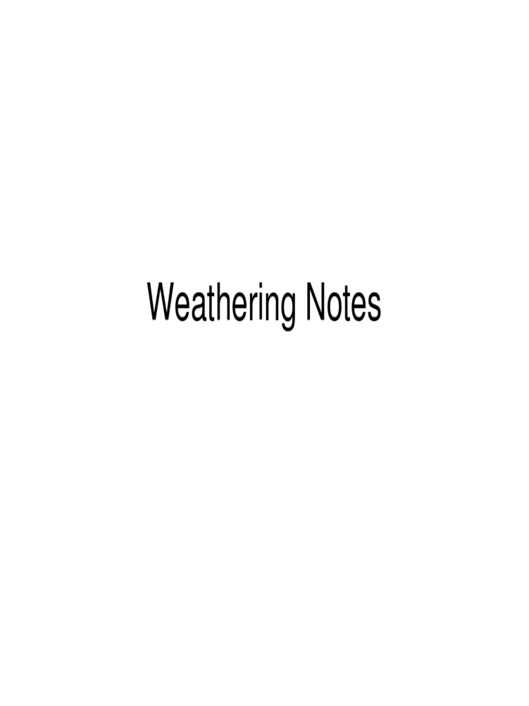 Weathering Notes | PDF