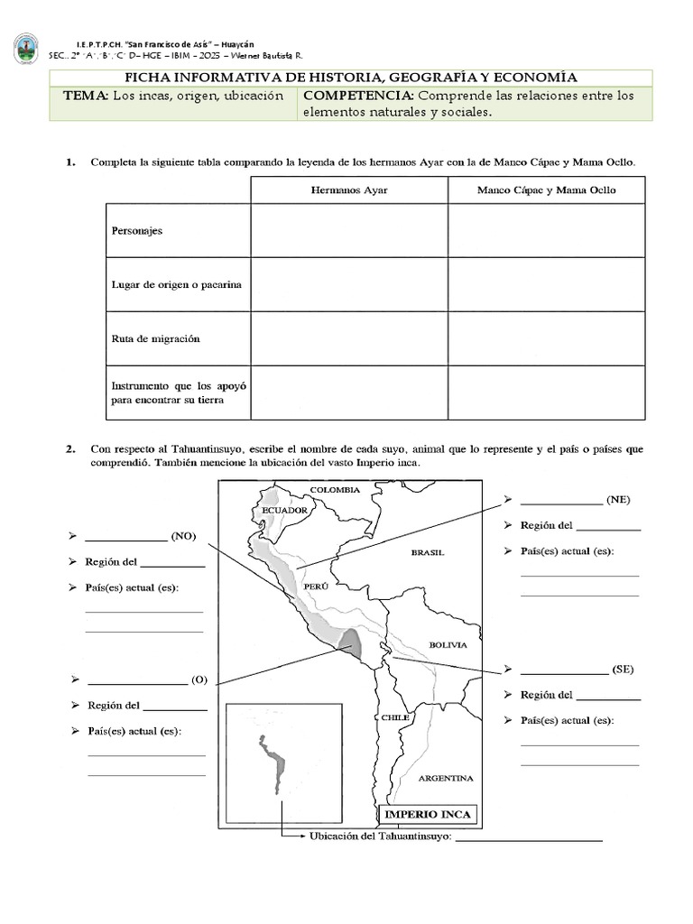 Los Incas, Ubicacion y Origen | PDF