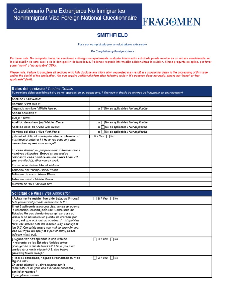 Spanish-English NIV Questionnaire - 2019 | PDF