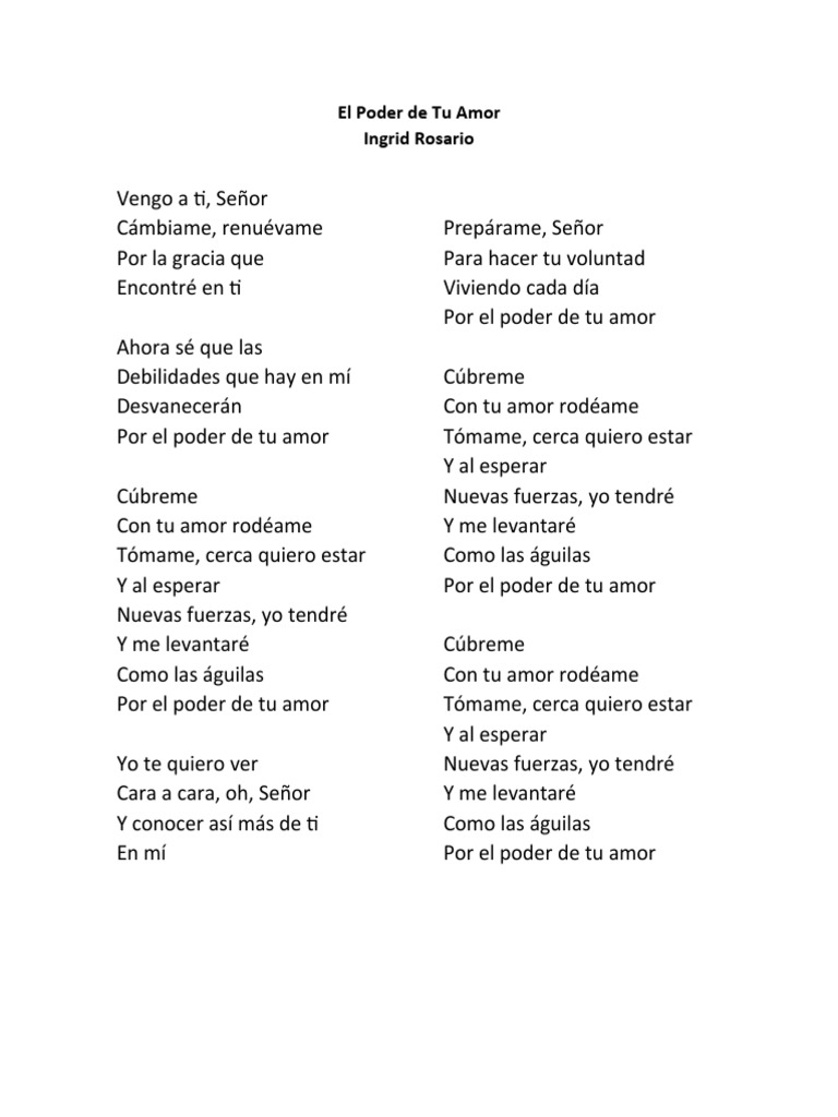 El Poder de Tu Amor | PDF | Cristo (título) | Amor El Poder de Tu Amor | PDF | Cristo (título) | Amor