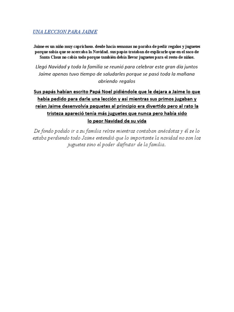 Una Leccion para Jaime | PDF