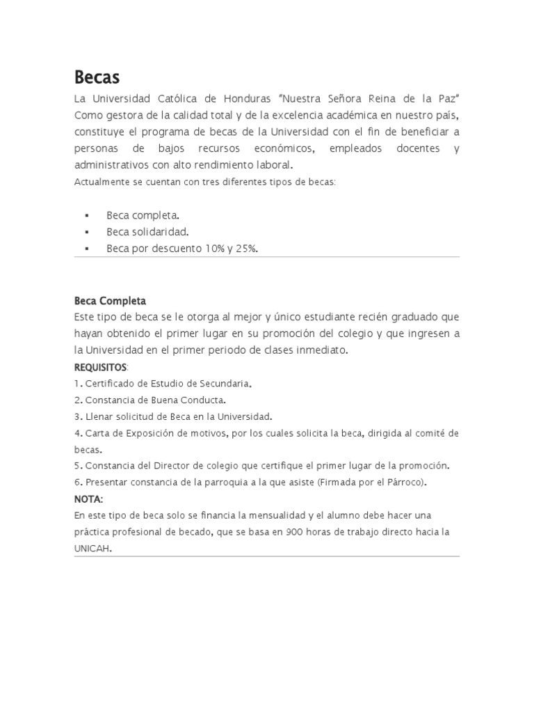 Información General Becas | PDF