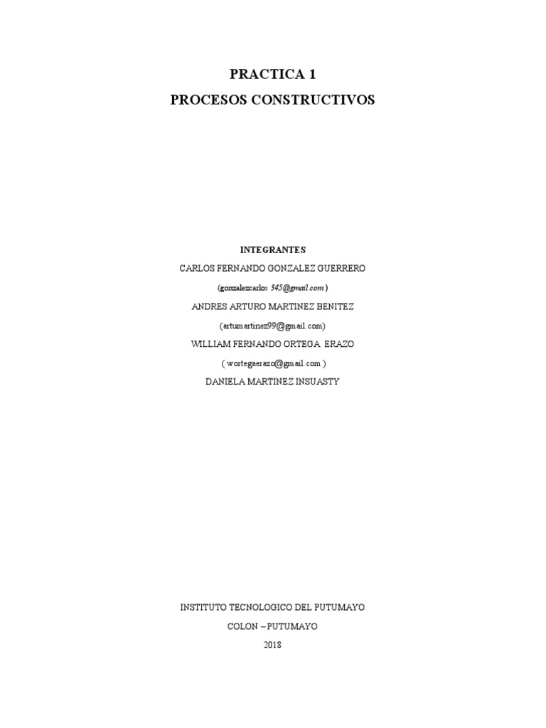 Salida de Campo 1 PROCESOS CONSTRUC | PDF | Hormigón