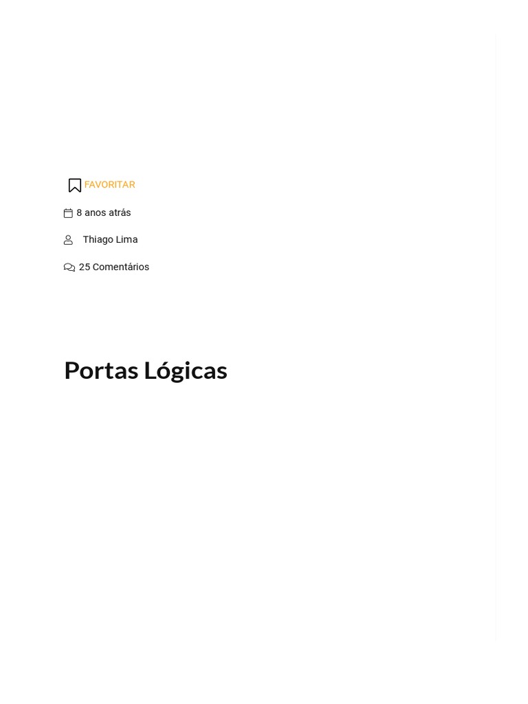 Portas Lógicas em Sistemas Digitais - Embarcados | PDF | Eletrônicos digitais | Engenharia da ...