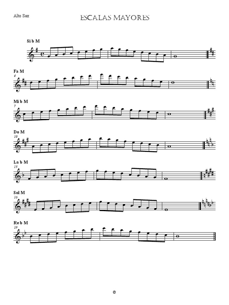 Escalas Alto Sax | PDF