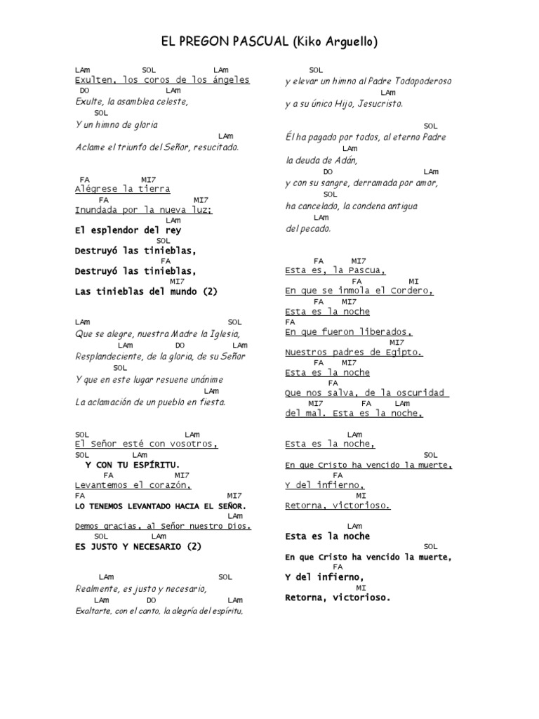 El Pregón Pascual | PDF | Cristo (título) | Pascua de Resurrección