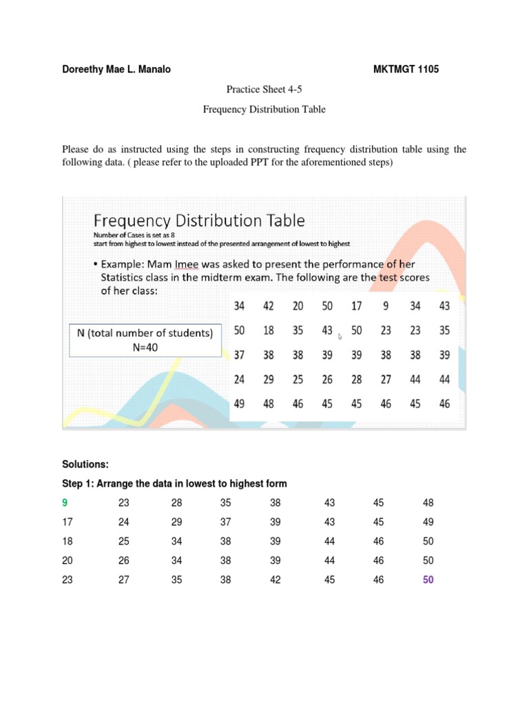 Activitry 13 - Frequency Distribution Table | PDF