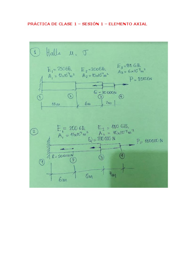 Práctica de Clase 1-Elemento Barra | PDF Práctica de Clase 1-Elemento Barra | PDF