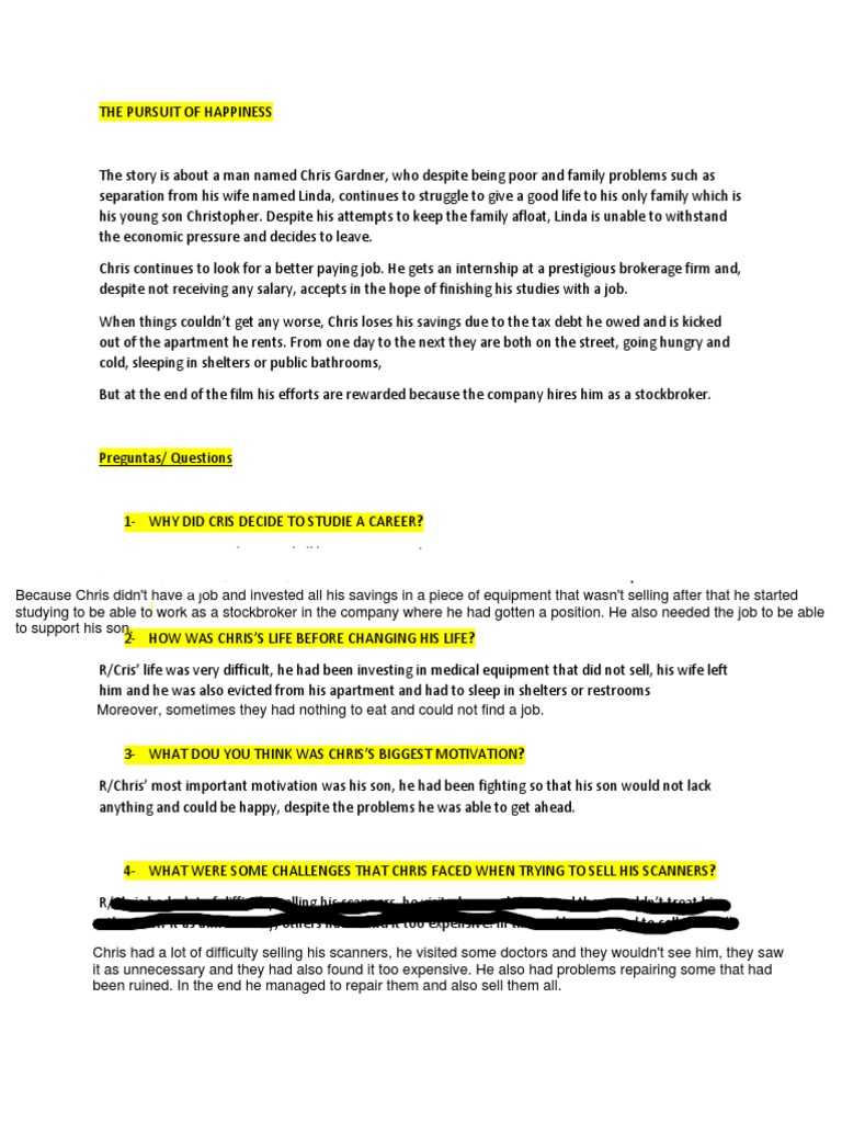 The Pursuit of Happiness: A Man's Determined Effort to Provide for His ...