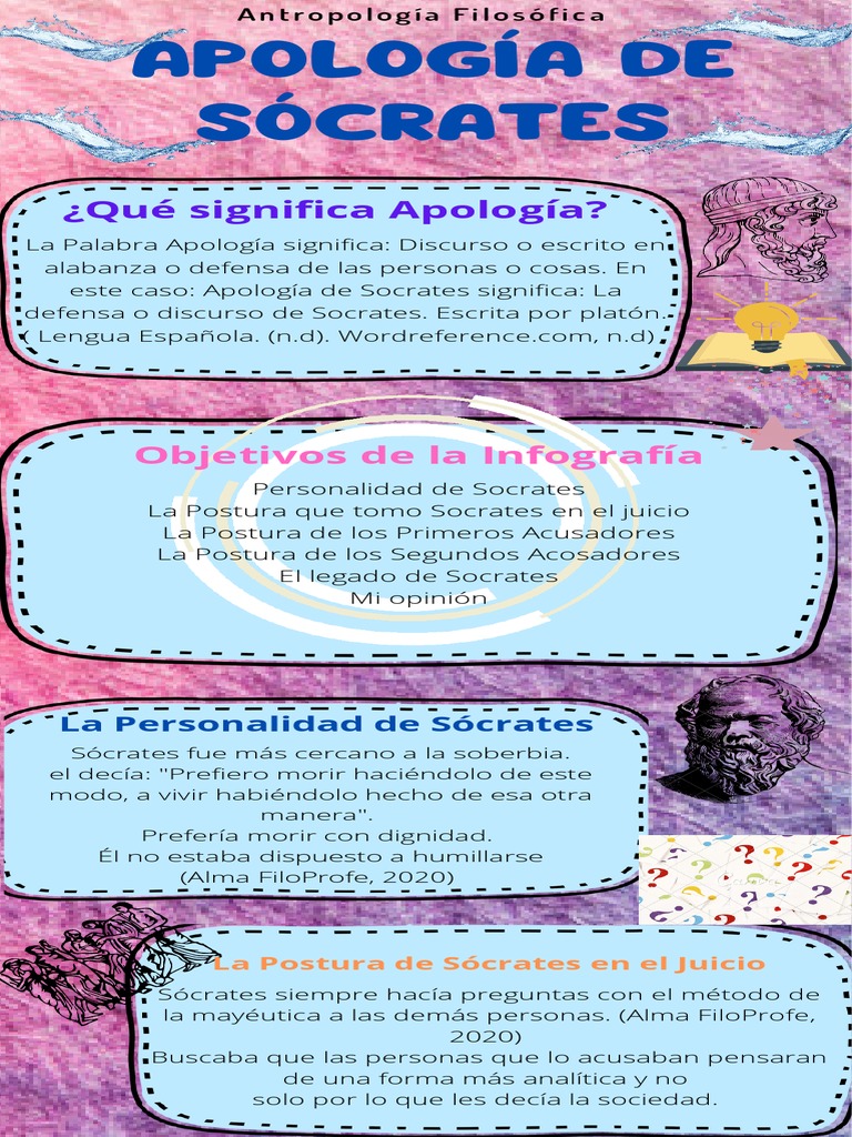 Apología de Sócrates Infografía | PDF | Disculpa (Platón) | Sócrates