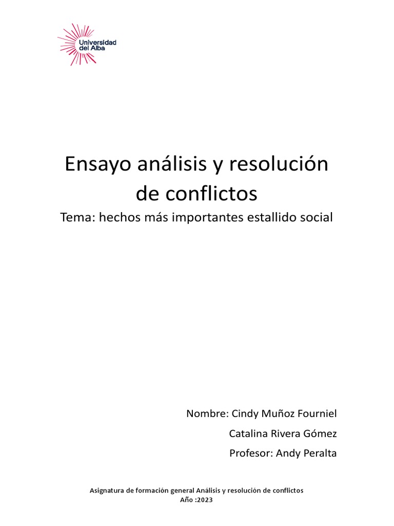 Ensayo Estallido Social | PDF | Chile | Gobierno