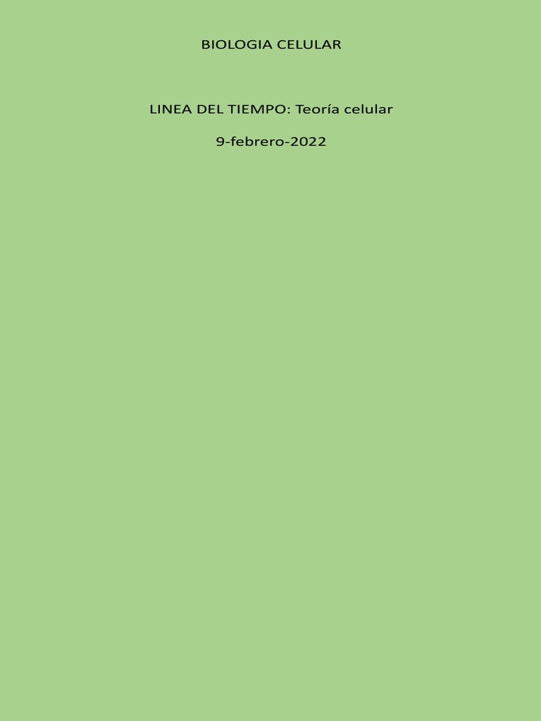 Linea Del Tiempo Teoria Celular | PDF | Biología Celular) | Microorganismo
