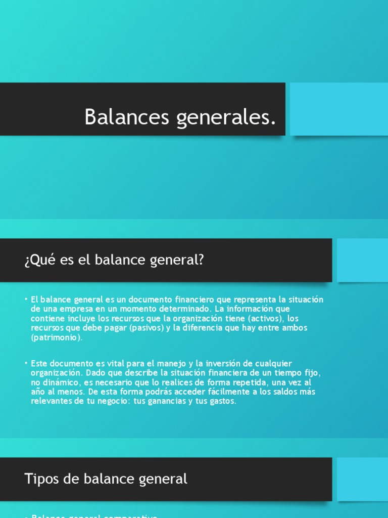 Tipos y Estructura del Balance General | PDF | Hoja de balance ...