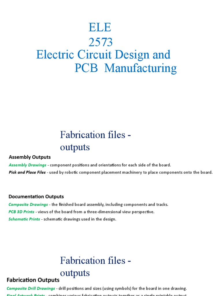 Lecture 5 Fabrication Files - Outputs | Download Free PDF | Printed ...