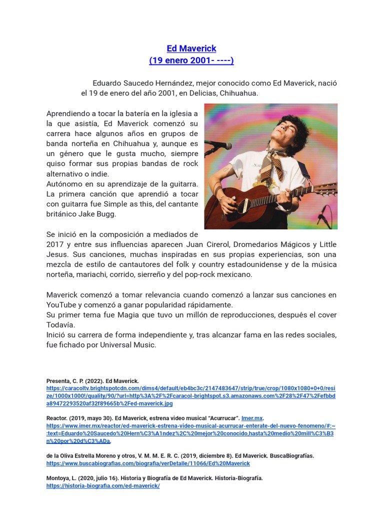 Ed Maverick Biografía | PDF