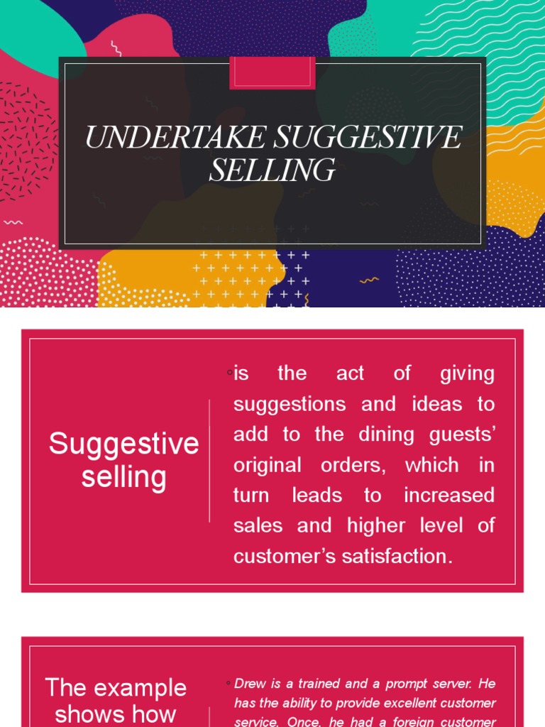 Undertake Suggestive Selling | PDF | Menu | Restaurants