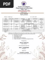 Grade 2 Class Program SY 2022-2023 | PDF | Learning | Behavior Modification