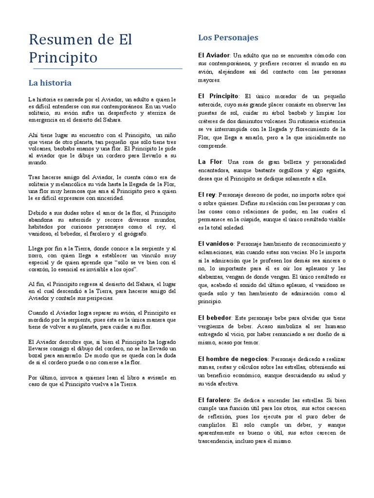 Cordero en El Principito: Resumen | PDF | El Principito