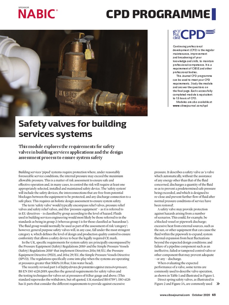 Cibse Nabic CPD 10 20 | PDF | Valve | Safety