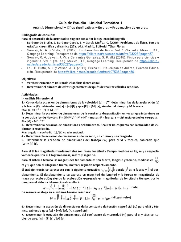 Guía de Estudio_1 | PDF | Masa | Fuerza