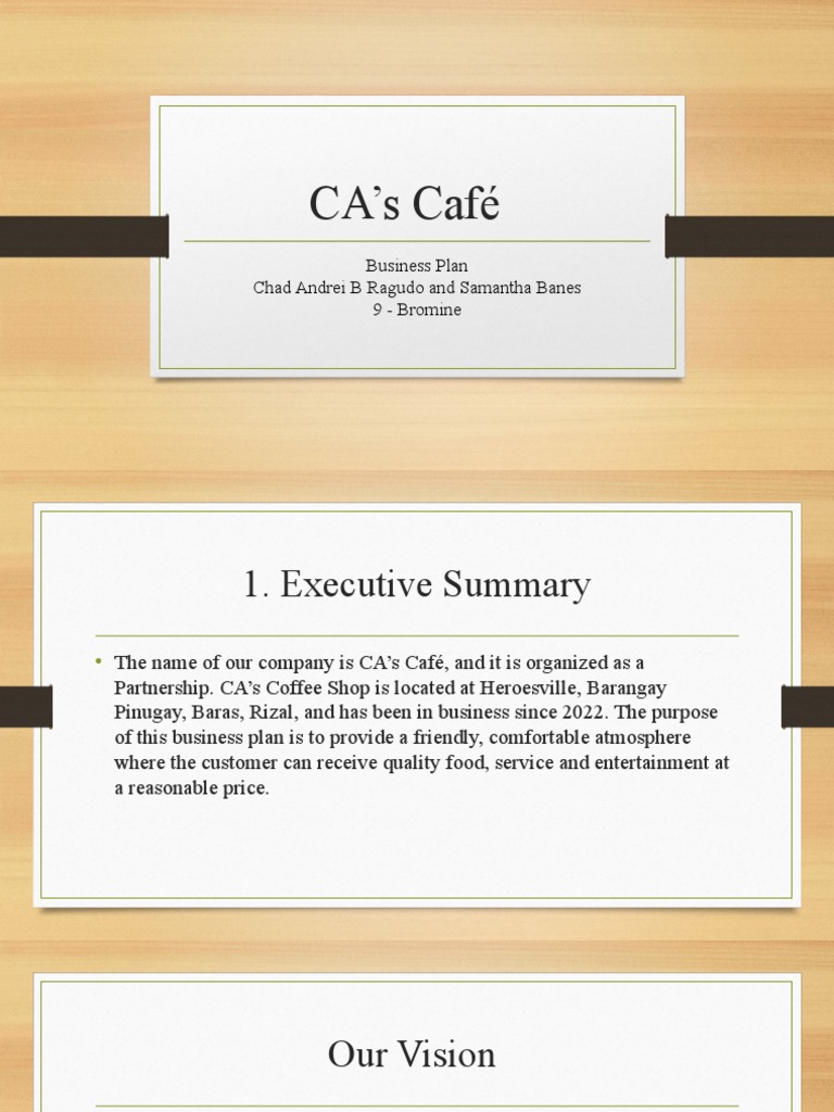 CA’s Café Business Plan | PDF | Coffeehouse | Marketing