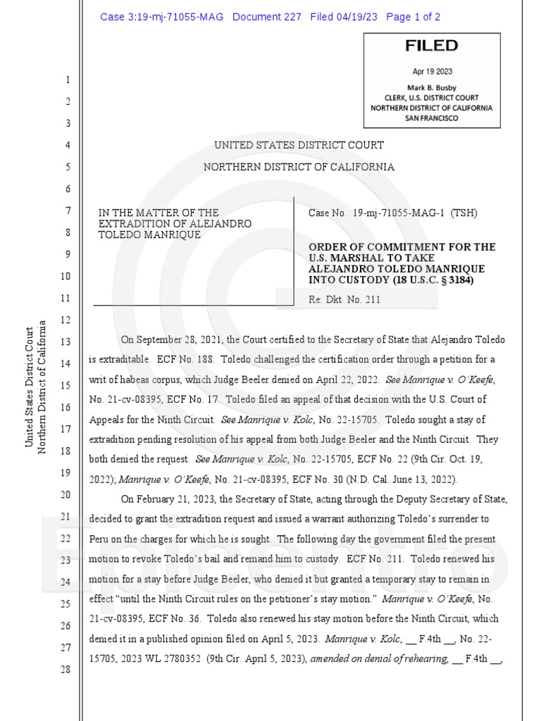 2023.04.19 Order of Commitment | PDF | United States Court Of Appeals ...