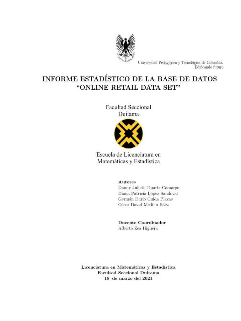 Análisis del Online Retail Data Set | PDF | Desviación Estándar ...