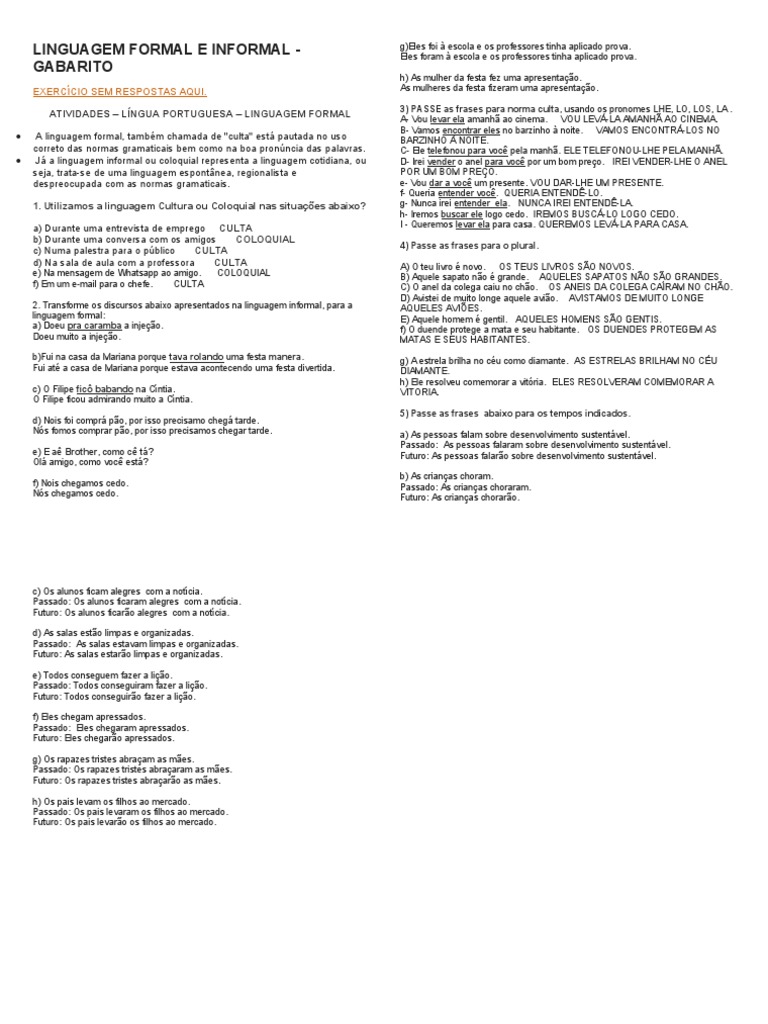 20 Exemplos De Linguagem Formal E Informal – ONZVM