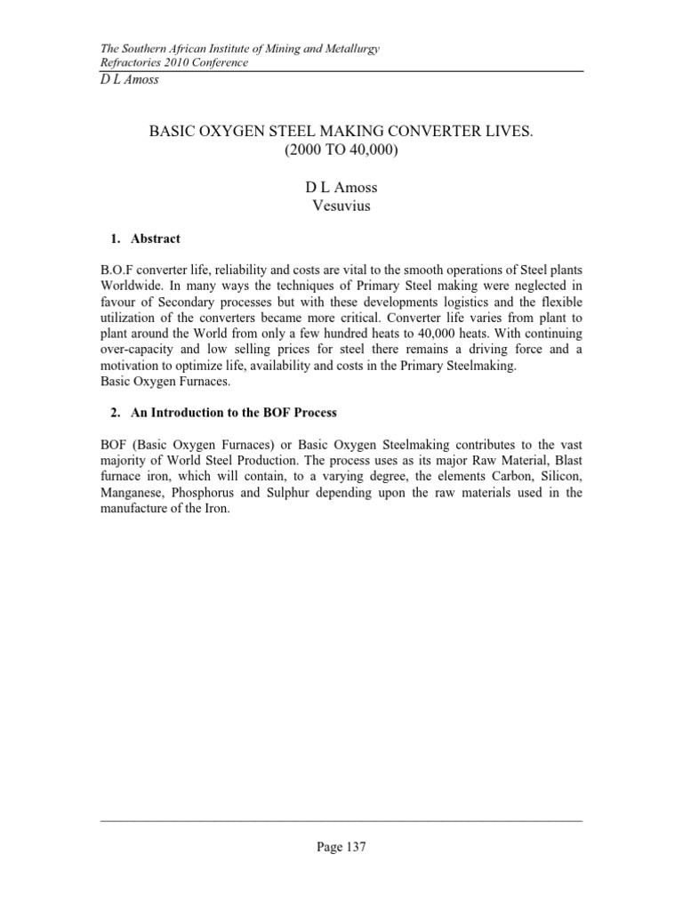 Basic Oxygen Steelmaking Converter Lives | PDF | Steelmaking | Graphite