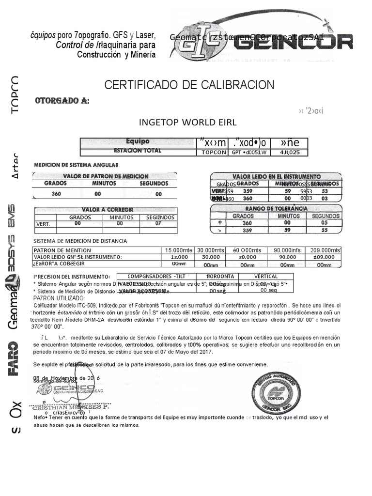 Certificado de Calibracion | PDF