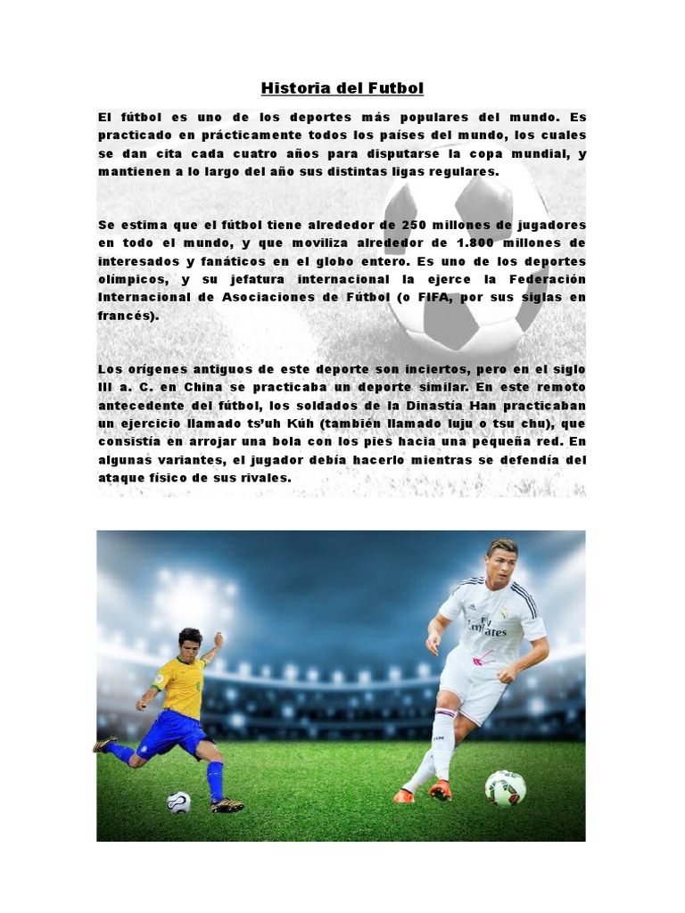 Historia y Orígenes del Fútbol | PDF | Deportes y actividades al aire ...