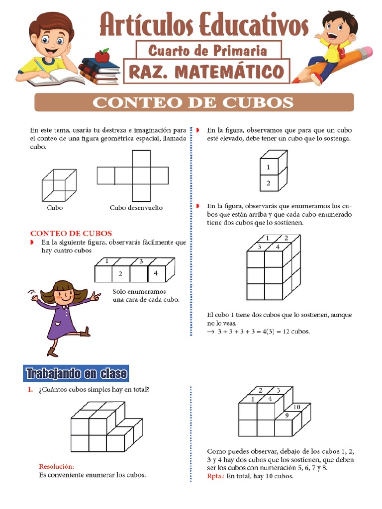 Fichas Conteo de Cubos para Cuarto de Primaria | PDF