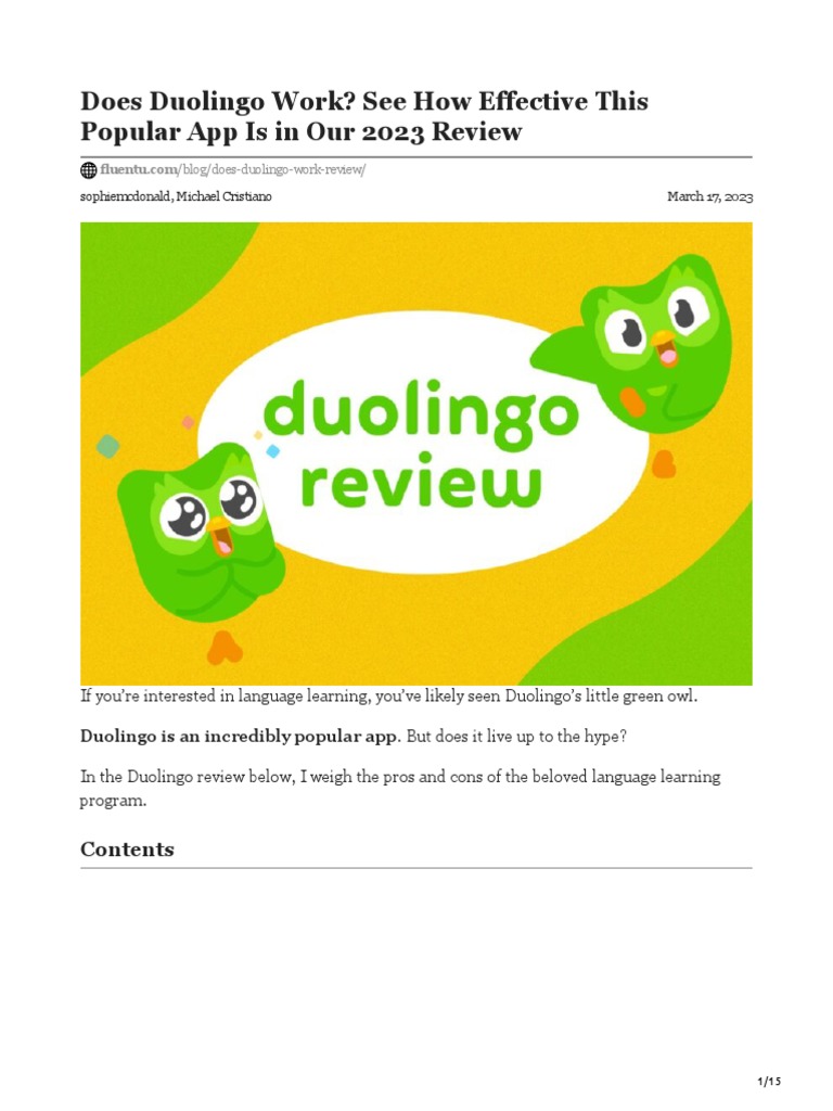 Does Duolingo Work Review | PDF | Vocabulary | Fluency
