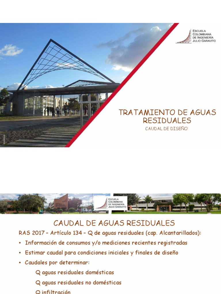 Caudal de diseño PTAR | PDF | Aguas residuales | Descarga (hidrología)