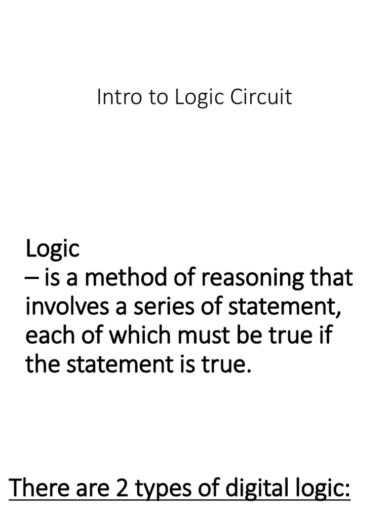 Intro to Digital Logic Basics | PDF | Logic Gate | Digital Electronics