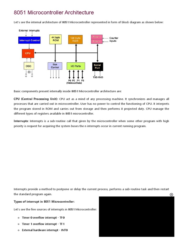An Overview of the Internal Architecture of the 8051 Microcontroller | PDF | Microcontroller ...